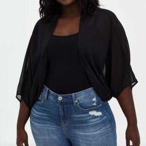 torrid | Tops | Torrid Black Sheer Cocoon Kimono Shrug | Poshmark